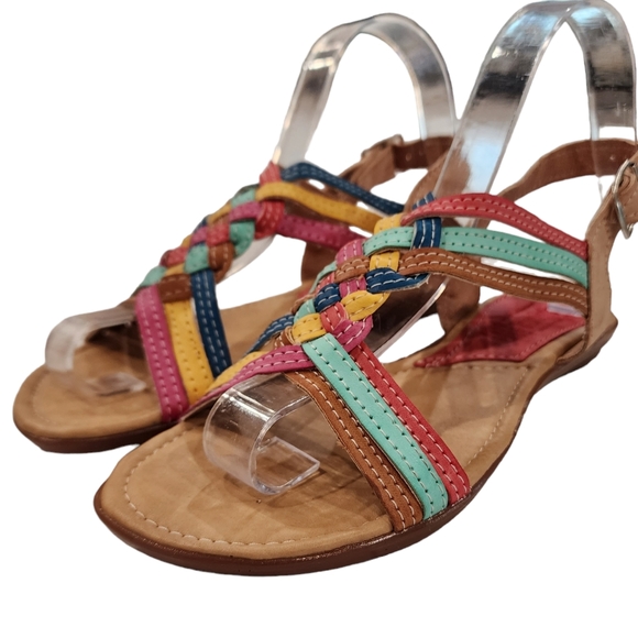 Raguer | Shoes | New Artesian Raguer Leather Multicolor Braided Strap ...